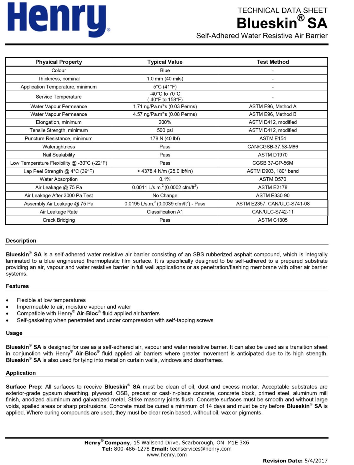 Henry Blueskin – Strong Foam Insulation
